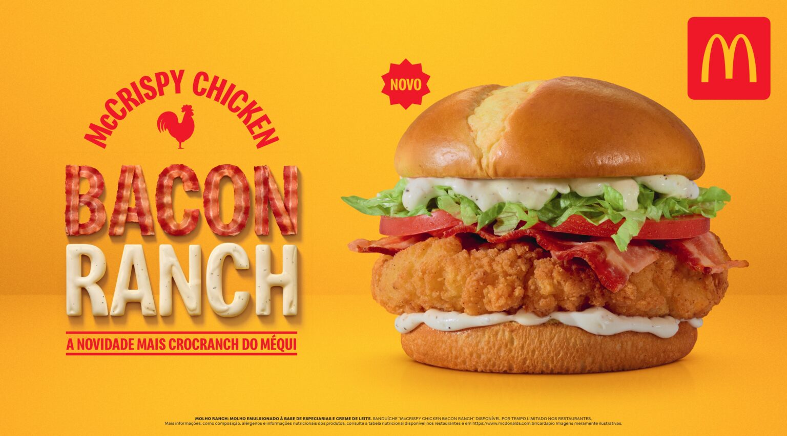 McDonald’s lança McCrispy Chicken com bacon e Molho Ranch